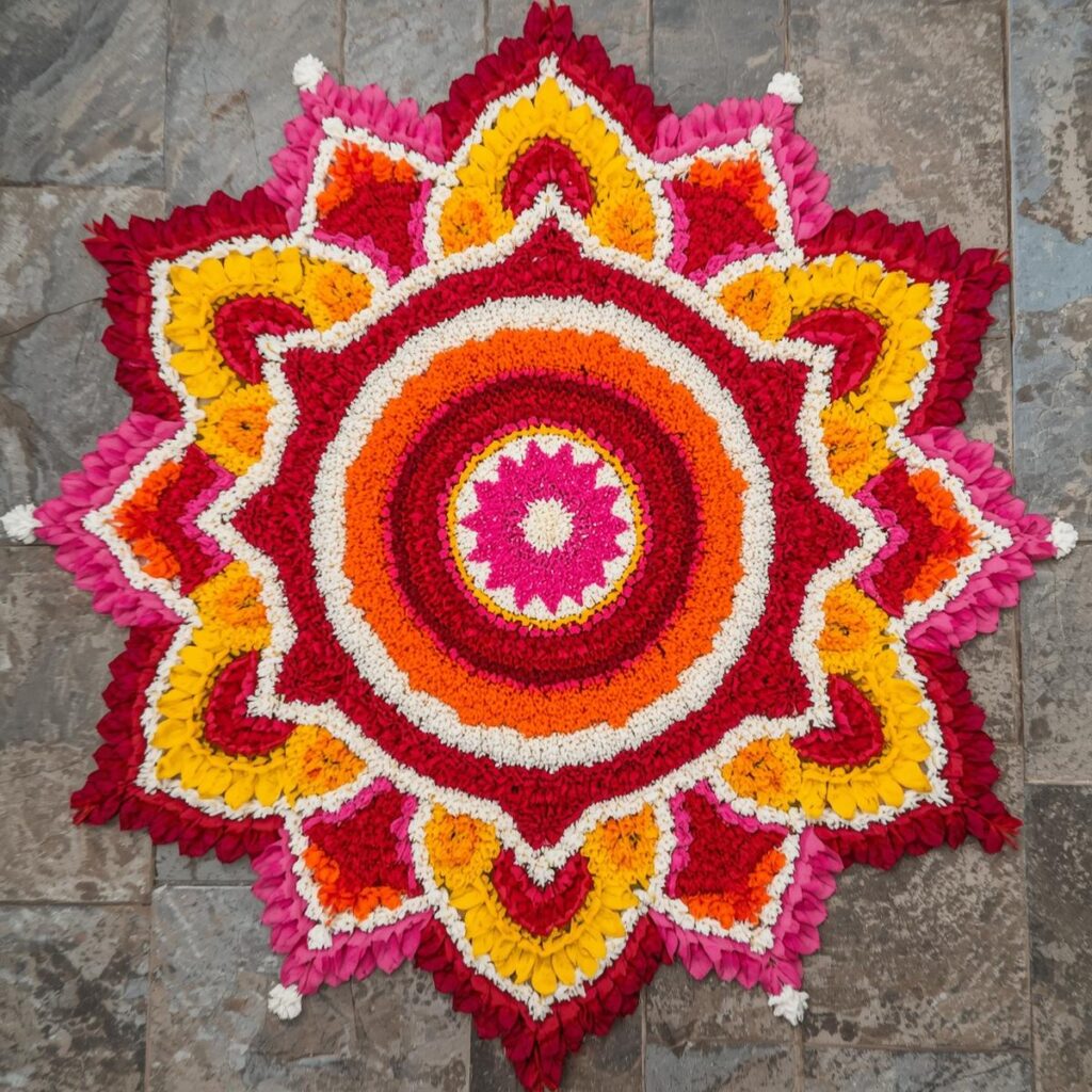 Must-Try rangoli from flowers! - Natural Garden Tips